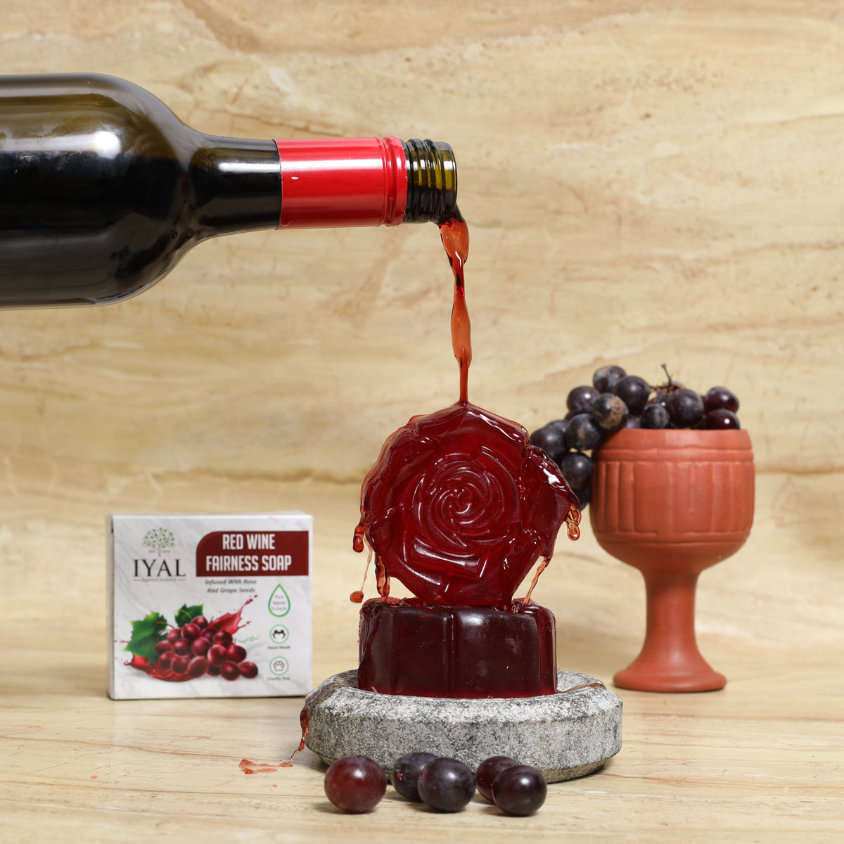 Red Wine Fairness Soap Brighter And Clear Skin IYAL INDIA Red Wine Fairness Soap Brighter And Clear Skin IYAL INDIA